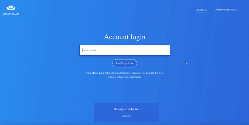 Logging in to Screeners.com as a Reviewer – Screeners Viewers